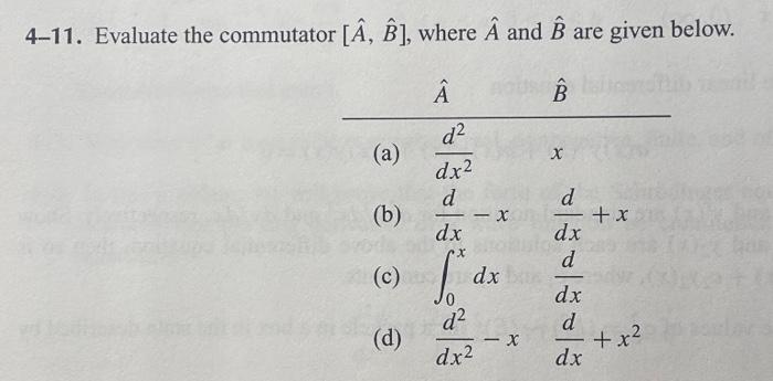 Solved 4-11. Evaluate the commutator [A^,B^], where A^ and | Chegg.com