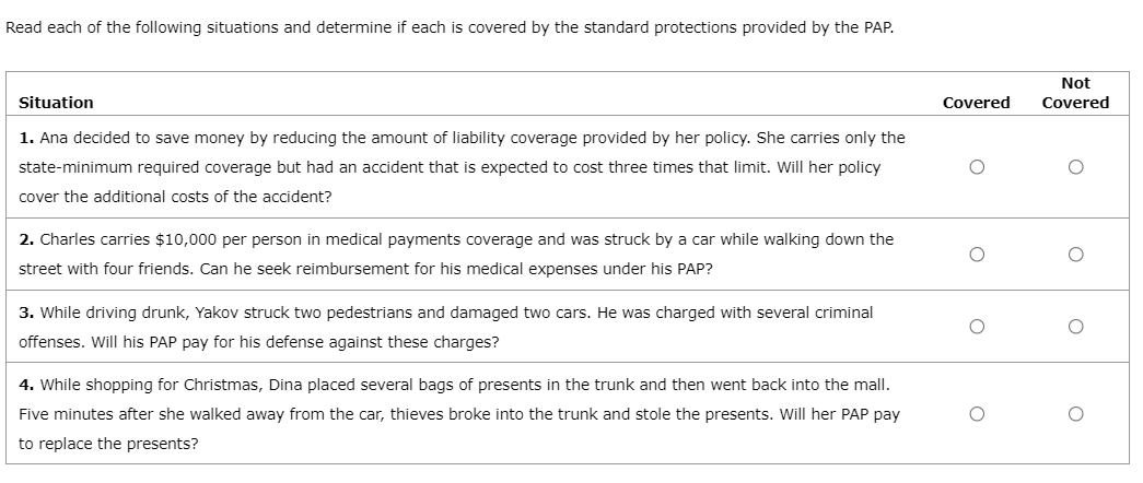Solved Read each of the following situations and determine | Chegg.com
