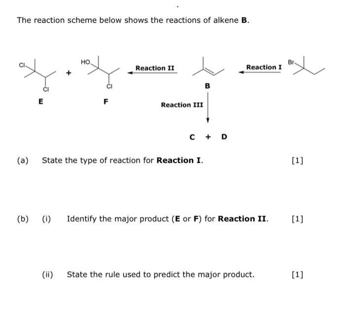 Solved The reaction scheme below shows the reactions of | Chegg.com
