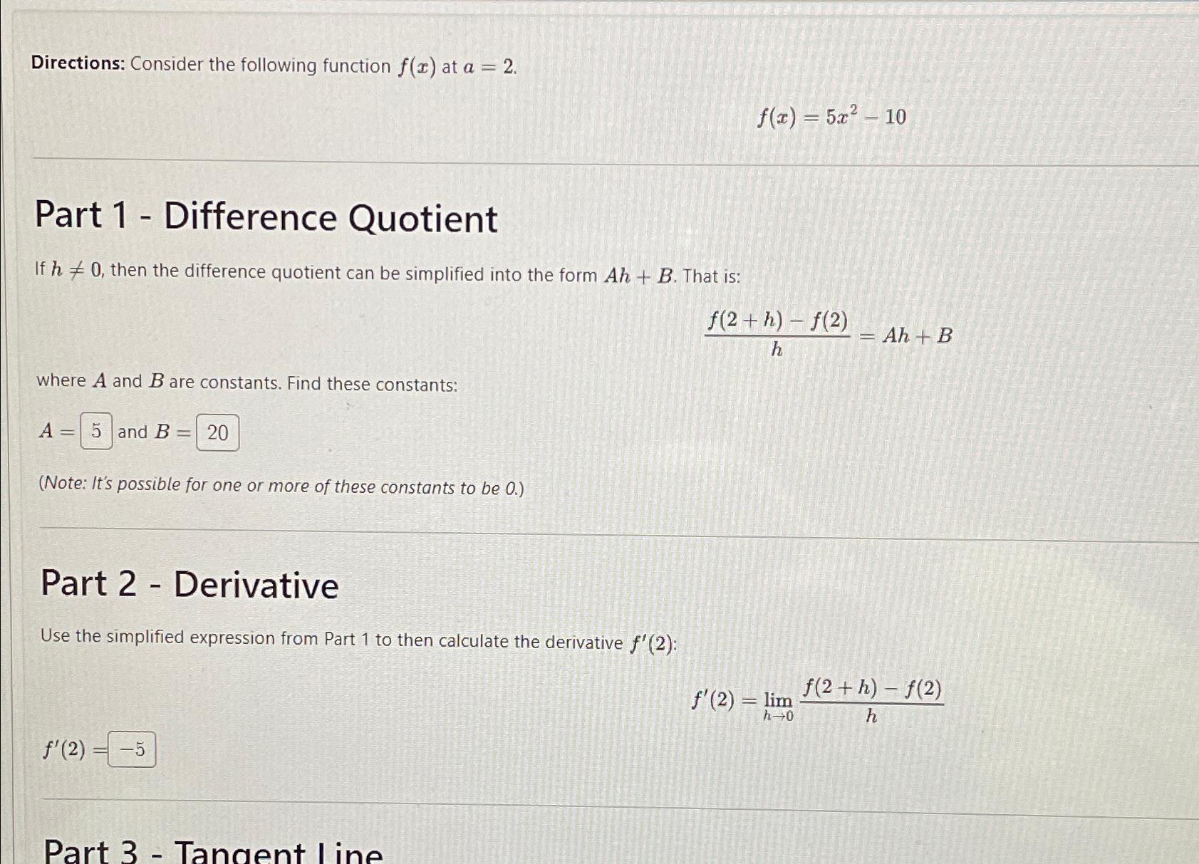 Solved Directions: Consider the following function f(x) ﻿at | Chegg.com