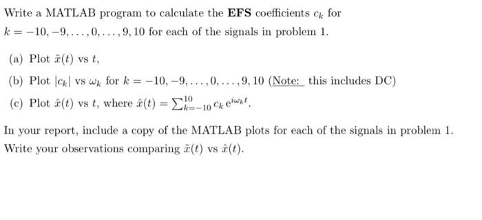 Solved Write a MATLAB program to calculate the EFS | Chegg.com