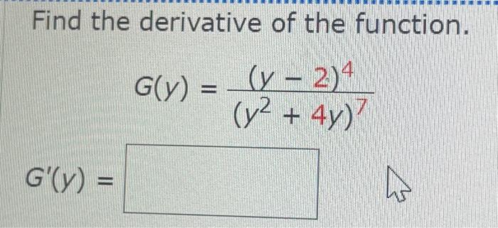 Solved Find the derivative of the function. | Chegg.com
