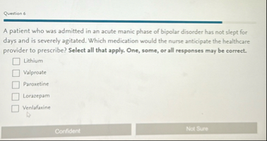 Solved Question 6A patient who was admitted in an acute | Chegg.com