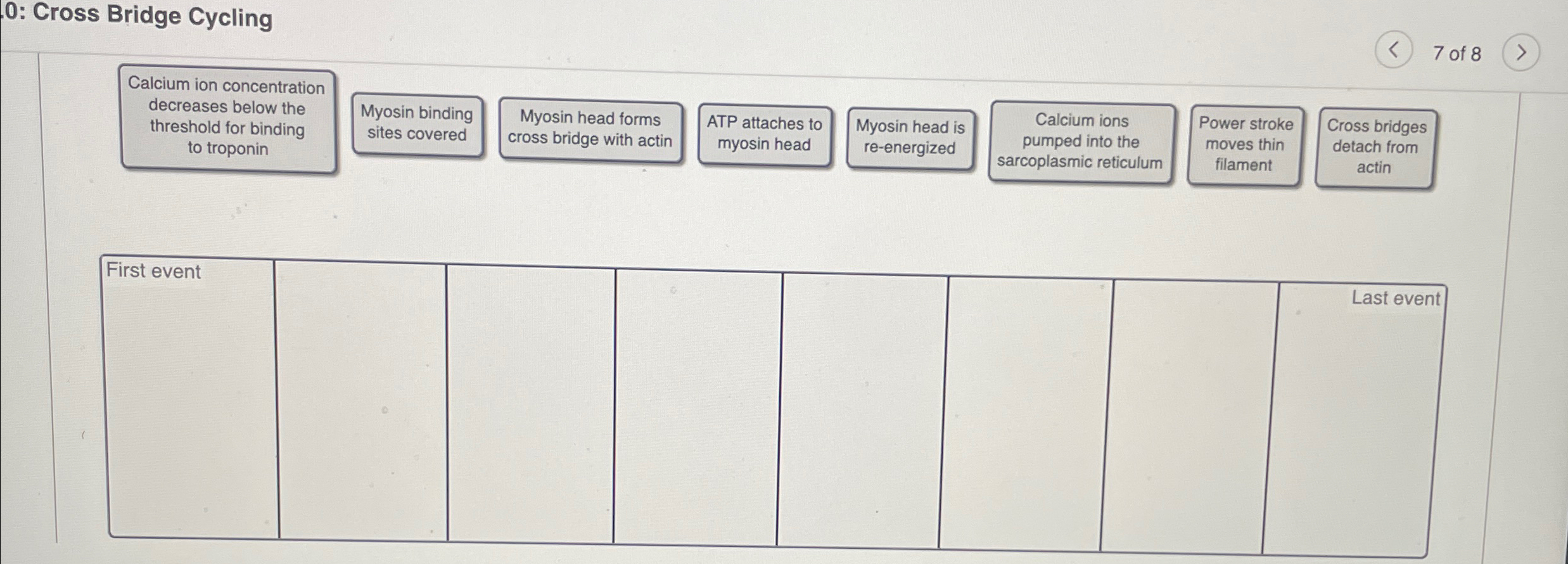 Solved Cross Bridge Cycling7 ﻿of 8 | Chegg.com