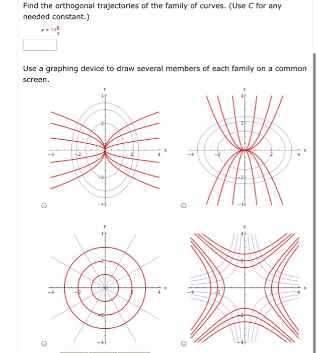 Solved Find the orthogonal trajectories of the family of | Chegg.com