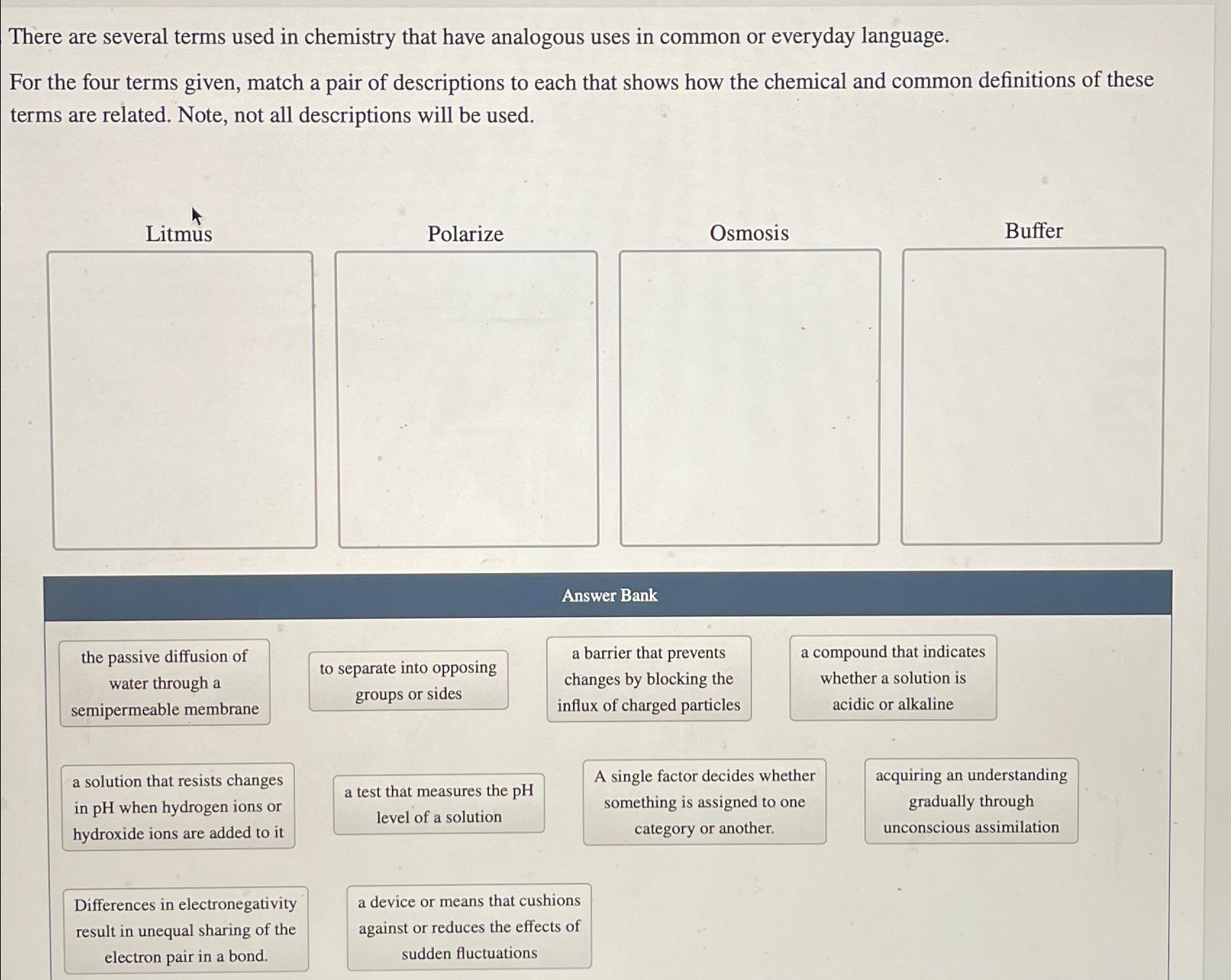 Solved There are several terms used in chemistry that have | Chegg.com