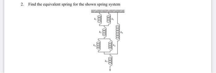 Solved 2. Find the equivalent spring for the shown spring | Chegg.com