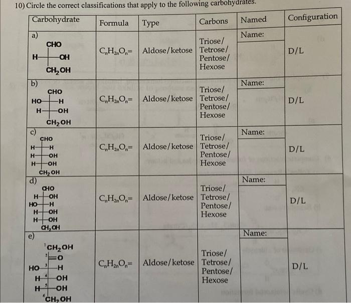 Solved 10) Circle the correct classifications that apply to | Chegg.com