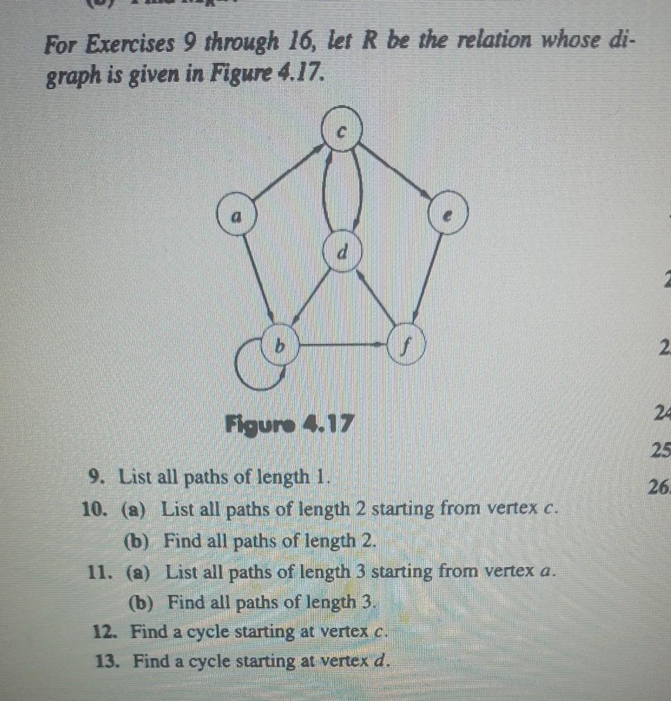 Solved For Exercises 9 through 16, let R be the relation | Chegg.com