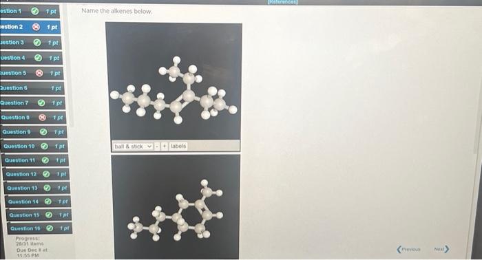 Solved Narne the alkenes bolow | Chegg.com Solved Narne the alkenes bolow | Chegg.com