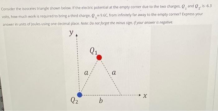 Solved Consider the isosceles triangle shown below. If the | Chegg.com