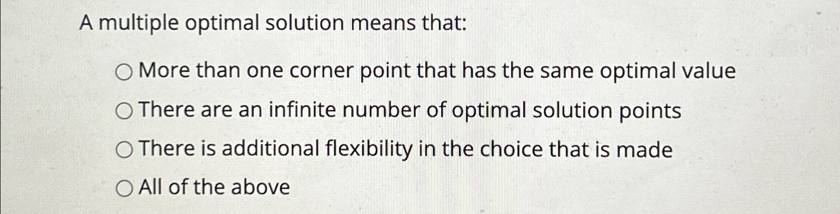 Solved A multiple optimal solution means that:More than one | Chegg.com