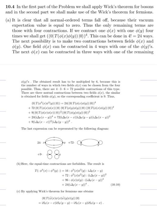 Solved 10.4. Using the Wick theorem evaluate: (a) | Chegg.com