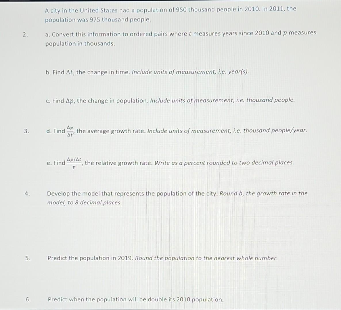 Solved A city in the United States had a population of 950 | Chegg.com