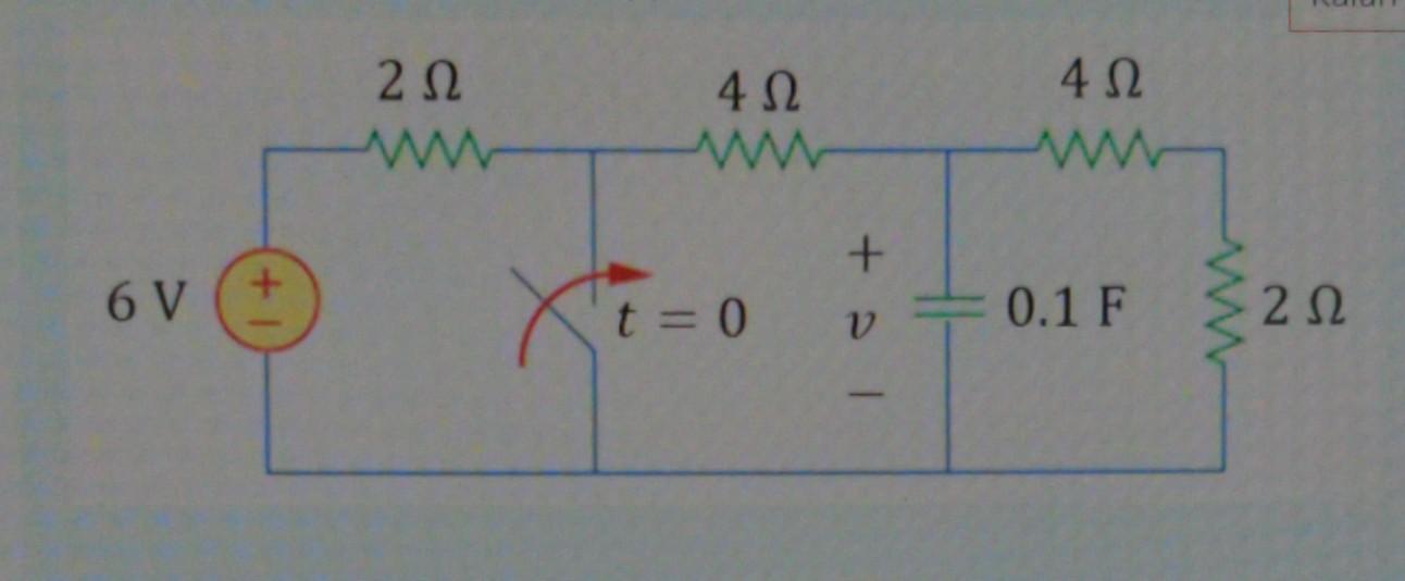 Solved Determine the capacitor voltage v(t) for t>0 | Chegg.com