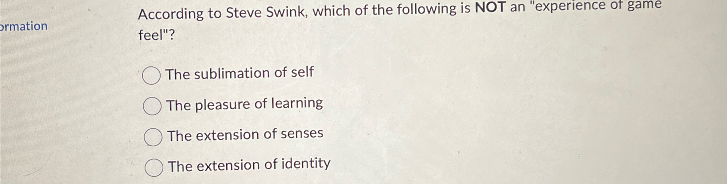 Solved According to Steve Swink, which of the following is | Chegg.com