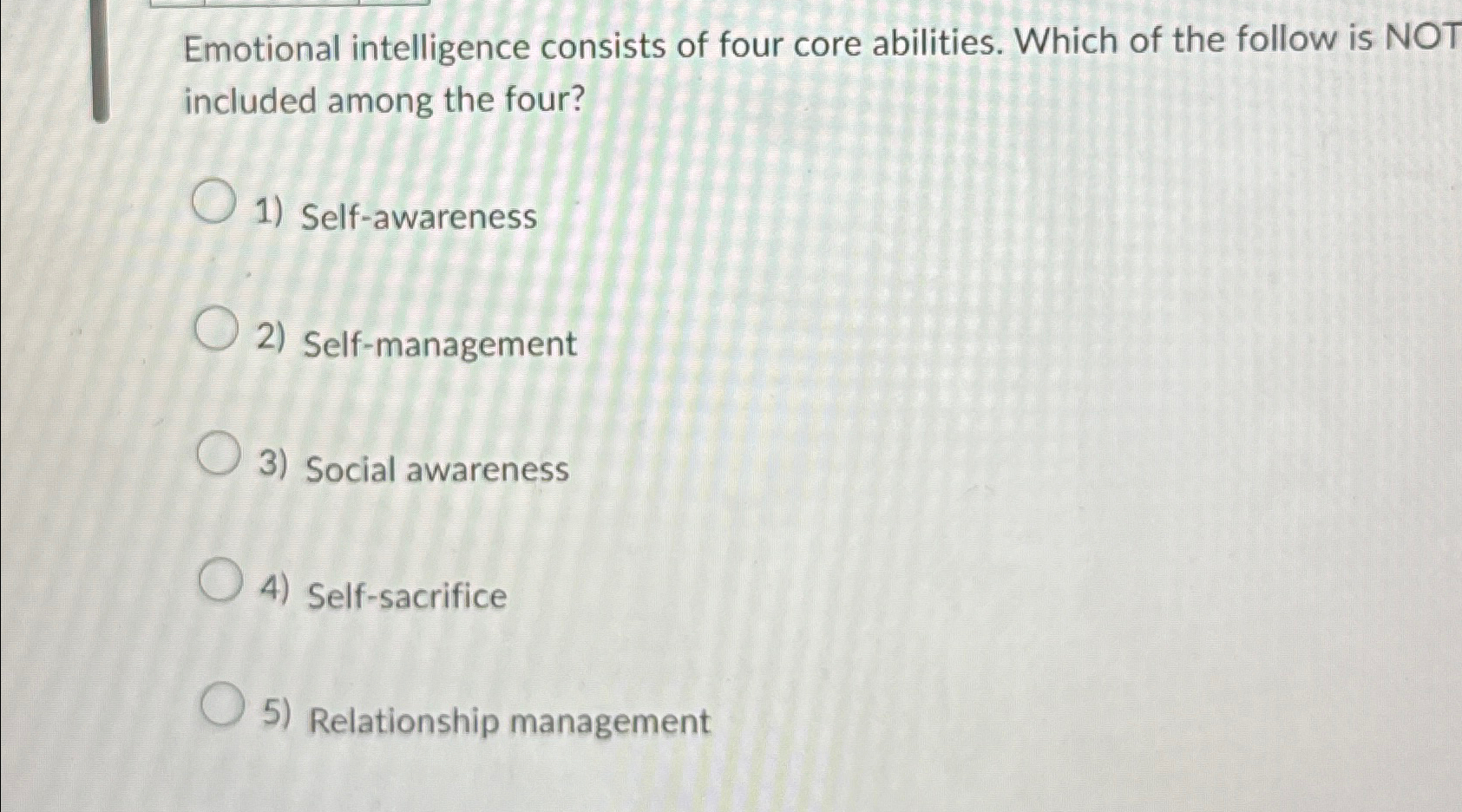 Solved Emotional intelligence consists of four core | Chegg.com