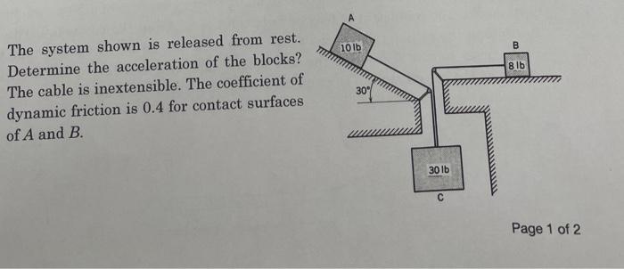 Solved The system shown is released from rest. Determine the | Chegg.com