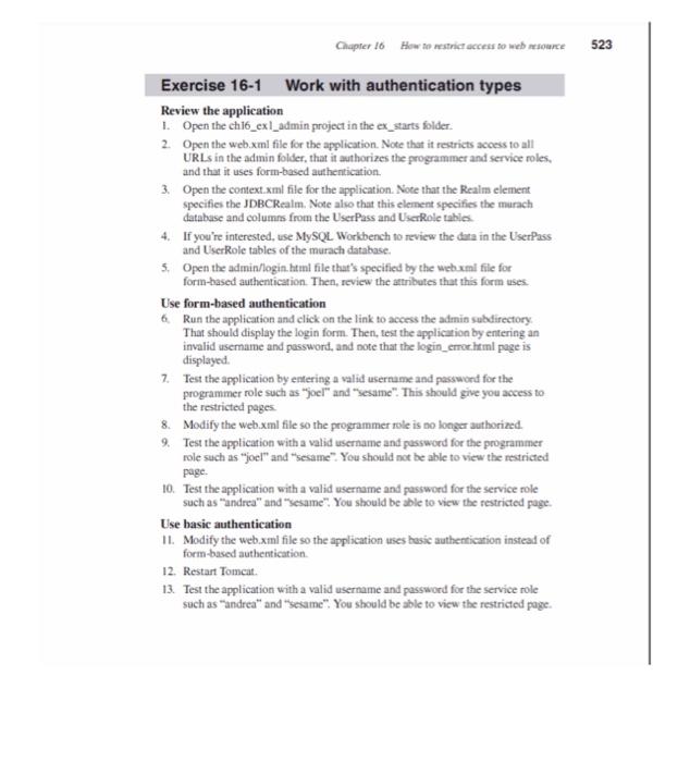 Solved Exercise 16-1 Work with authentication types Review | Chegg.com