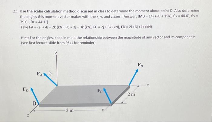 Solved 2.) Use the scalar calculation method discussed in | Chegg.com