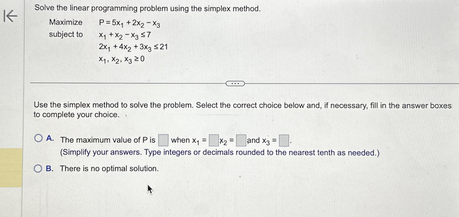 Solved Solve the linear programming problem using the | Chegg.com