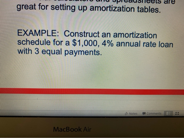 Solved great for setting up amortization tables. EXAMPLE: | Chegg.com