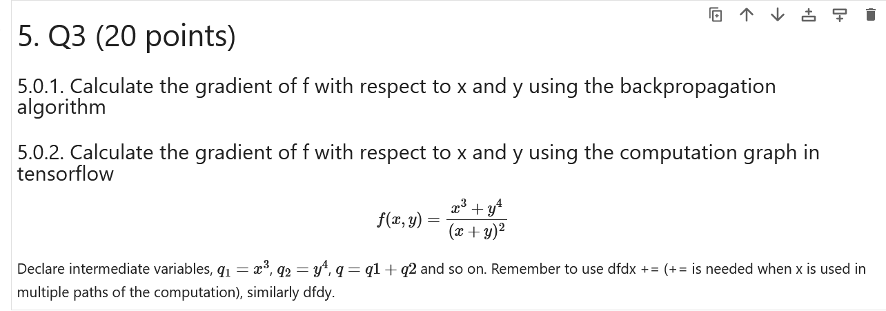 Solved Q3 (20 ﻿points)5.0.1. ﻿Calculate the gradient of f | Chegg.com