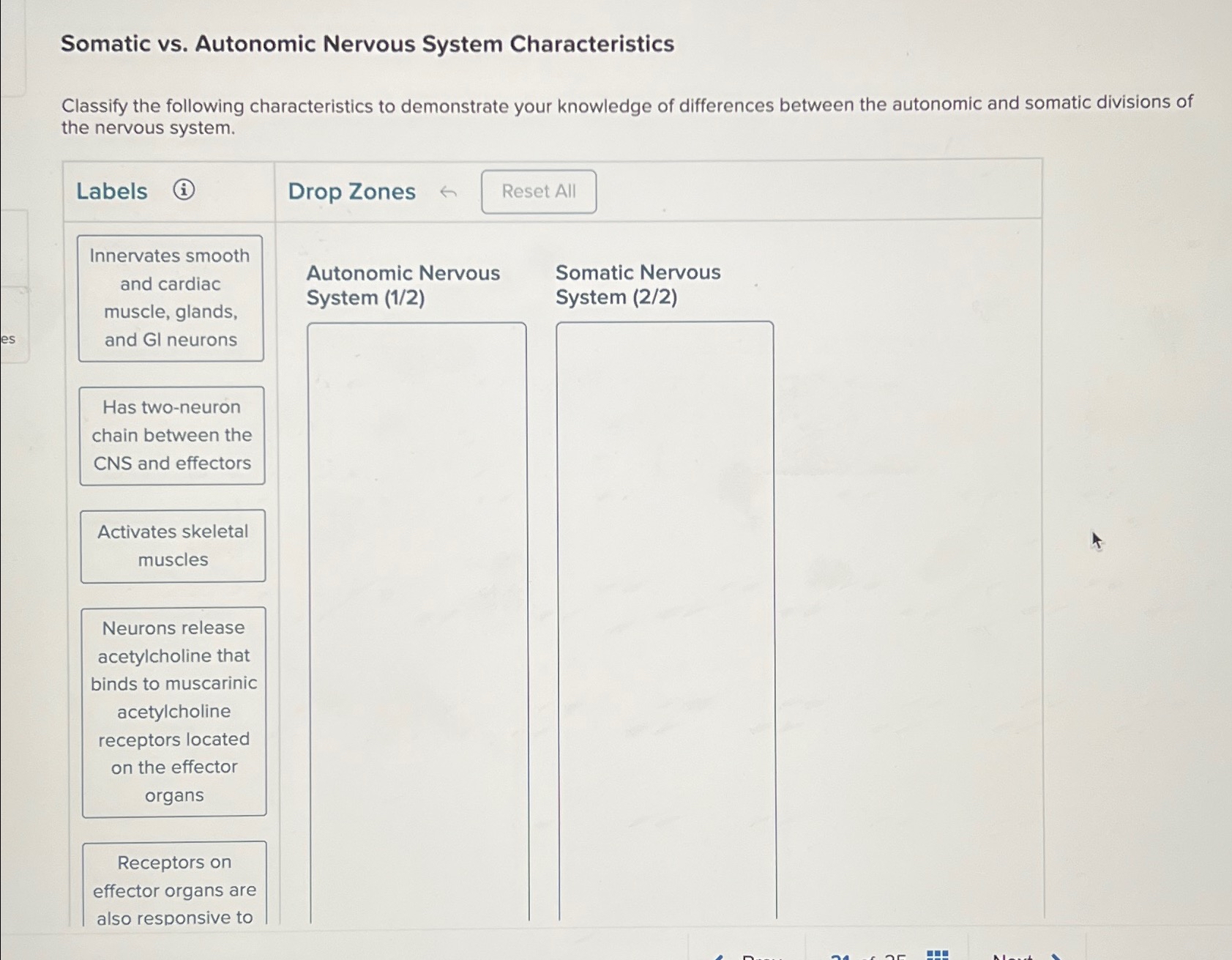Solved Somatic vs. ﻿Autonomic Nervous System | Chegg.com