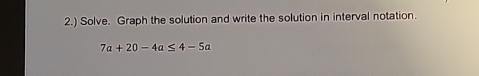 Solved 2.) ﻿Solve. Graph the solution and write the solution | Chegg.com