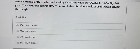 Solved Assume a triangle ABC has standard labeling. | Chegg.com