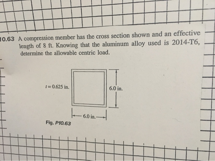 Solved 10 63 A Compression Member Has The Cross Section