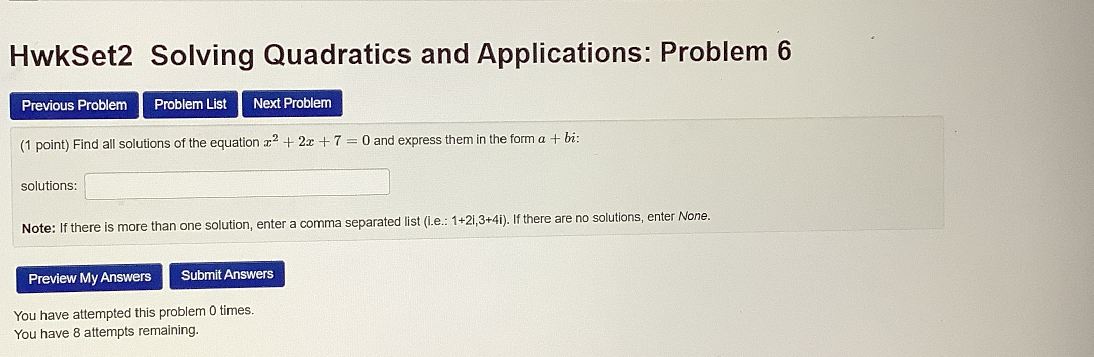 Solved HwkSet2 Solving Quadratics and Applications: Problem | Chegg.com Solved HwkSet2 Solving Quadratics and Applications: Problem | Chegg.com