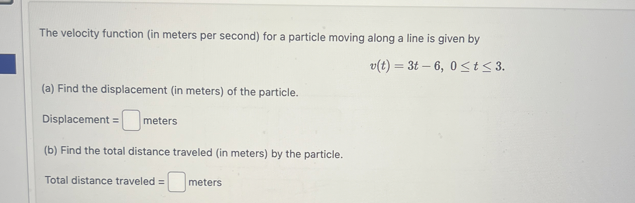 Solved The velocity function (in meters per second) ﻿for a | Chegg.com