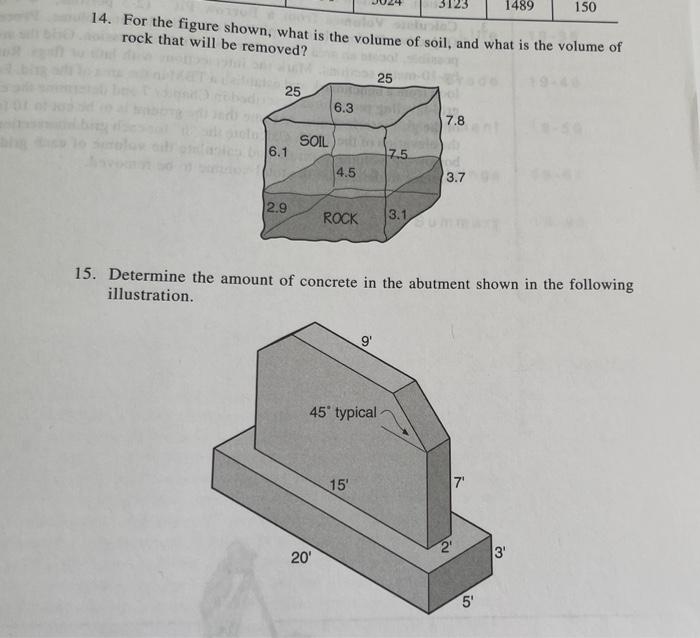 Solved 14. For the figure shown, what is the volume of soil, | Chegg.com