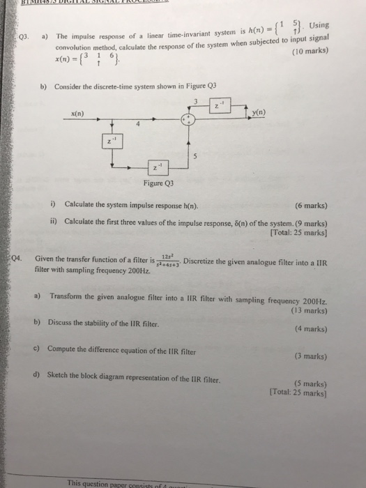 Solved QI. Given a digital signal processing (DSP) system | Chegg.com