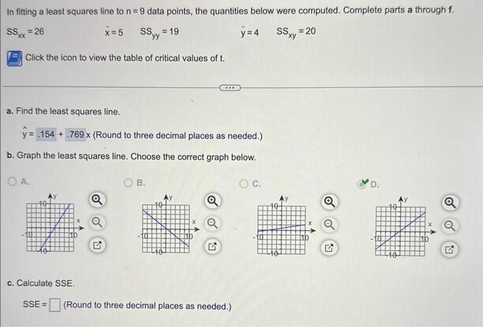 Solved t-distribution tableIn fitting a least squares line | Chegg.com