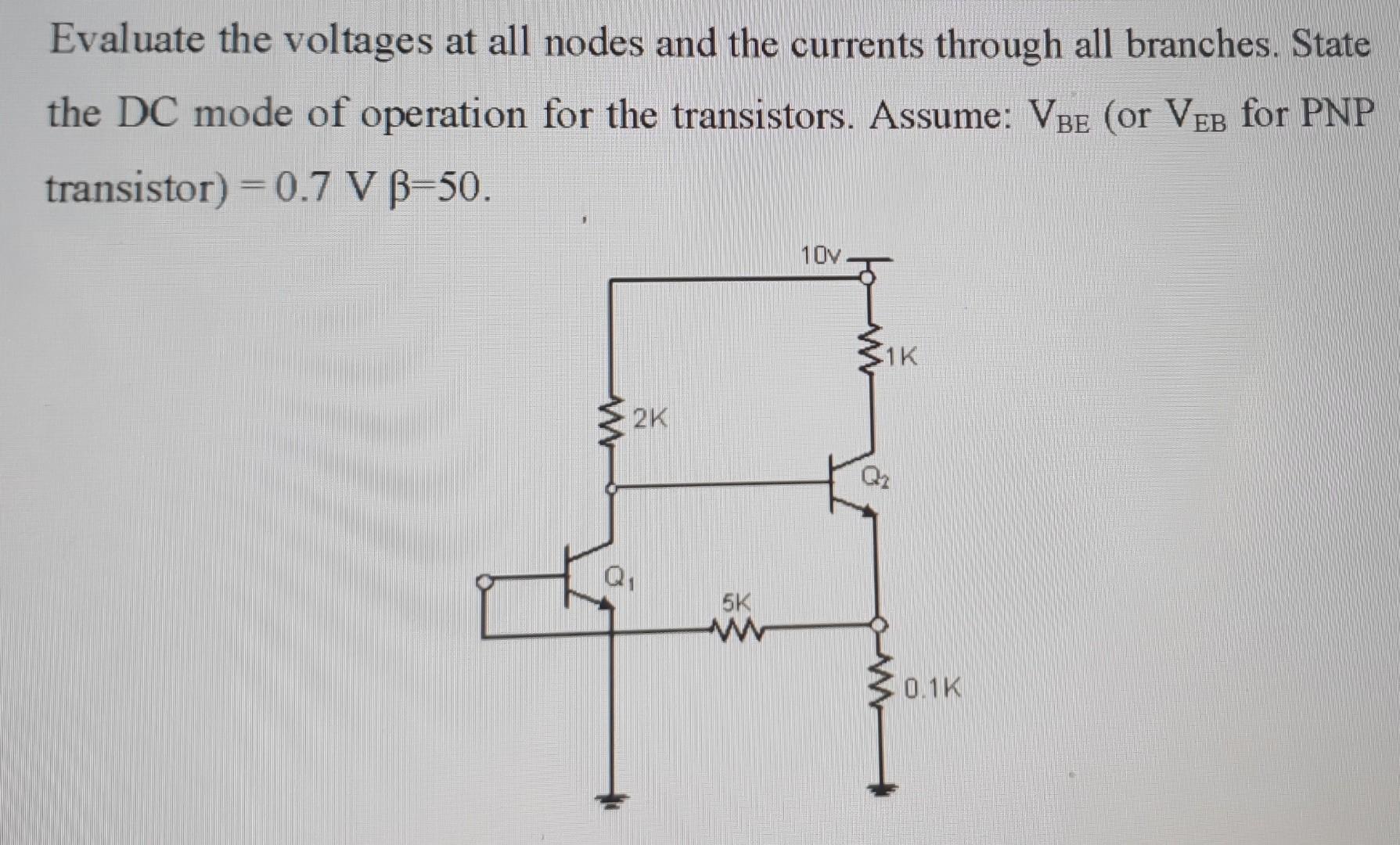 Solved Evaluate the voltages at all nodes and the currents | Chegg.com