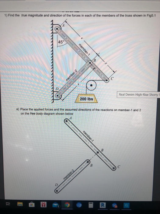 Solved 1) Find the true magnitude and direction of the | Chegg.com