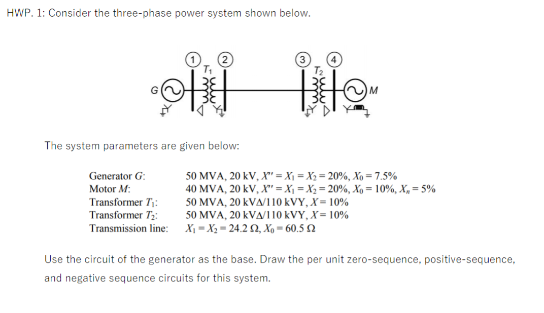 Solved HWP. 1: Consider the three-phase power system shown | Chegg.com