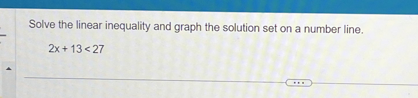 Solved Solve the linear inequality and graph the solution | Chegg.com