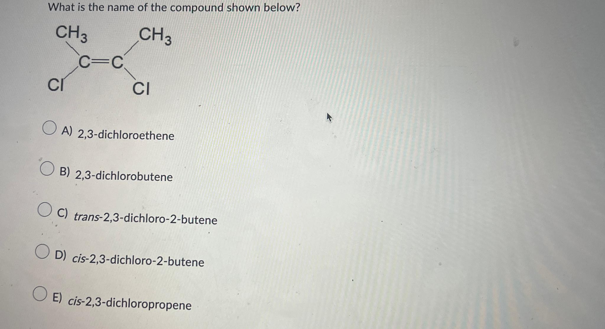 Solved What is the name of the compound shown | Chegg.com