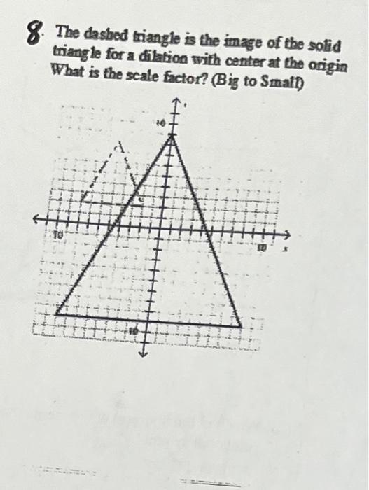 Solved 8. The dashed triangle is the image of the solid | Chegg.com