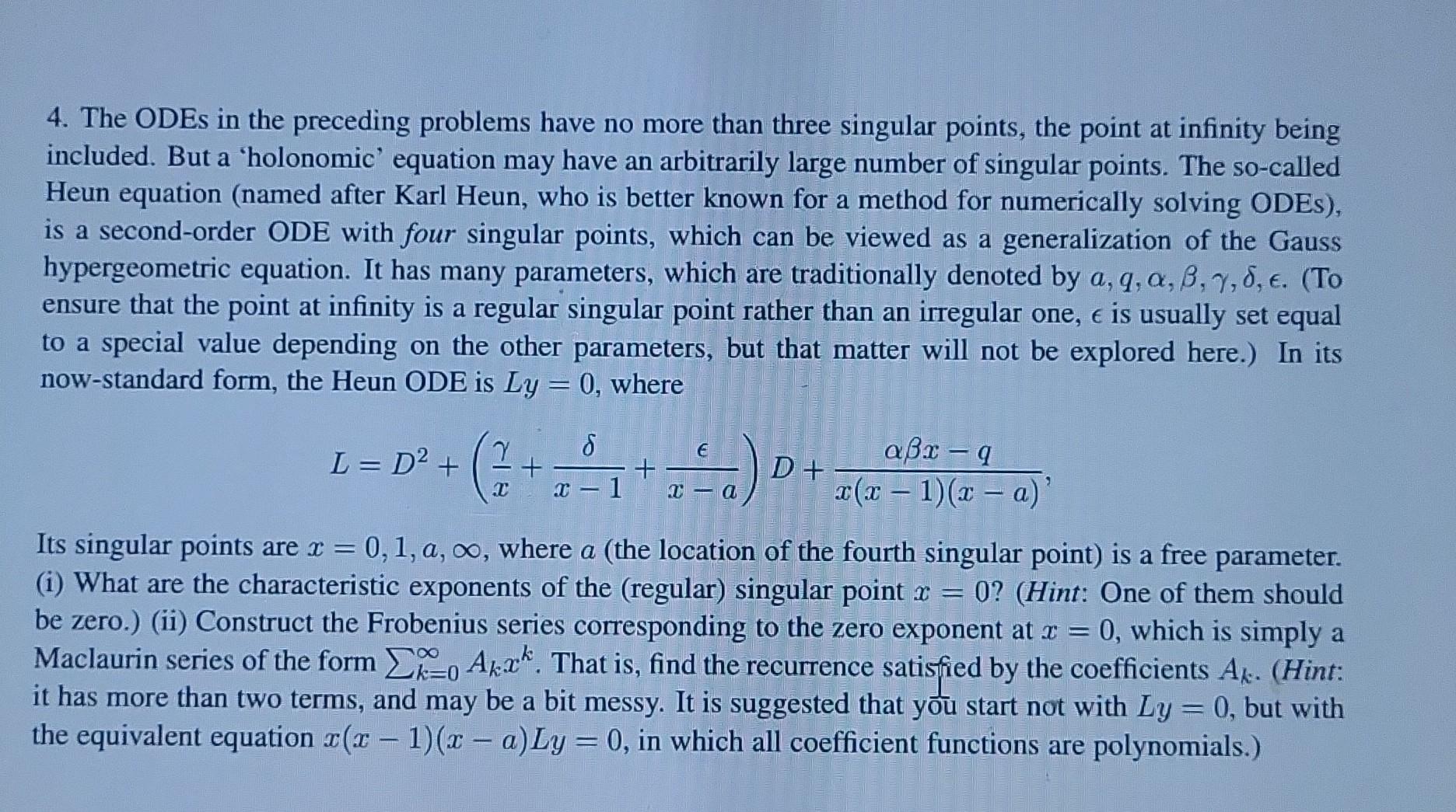 Solved 4 The Odes In The Preceding Problems Have No More