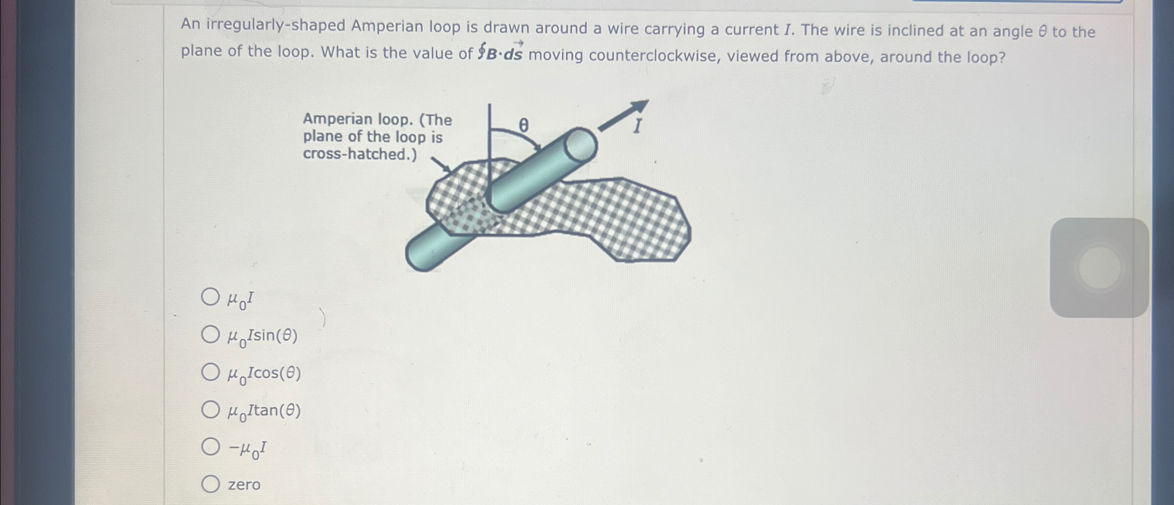 Solved An irregularly-shaped Amperian loop is drawn around a | Chegg.com