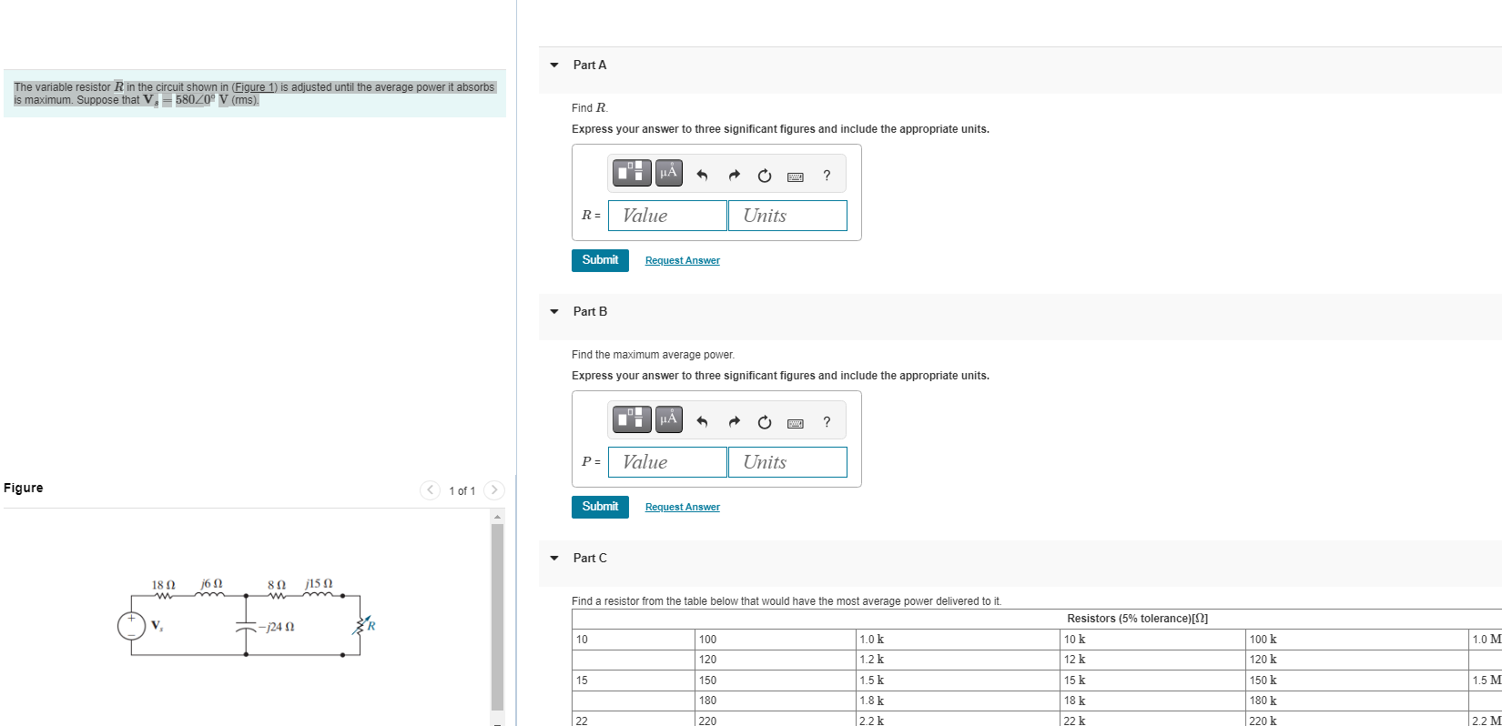 Solved The variable resistor R ﻿in the circuit shown in | Chegg.com