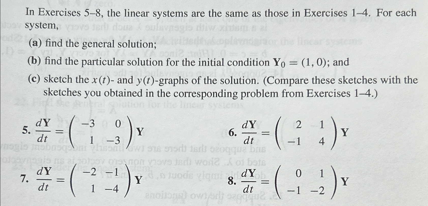 NUMBER 8 ﻿ONLY, In Exercises 5-8, ﻿the linear systems | Chegg.com