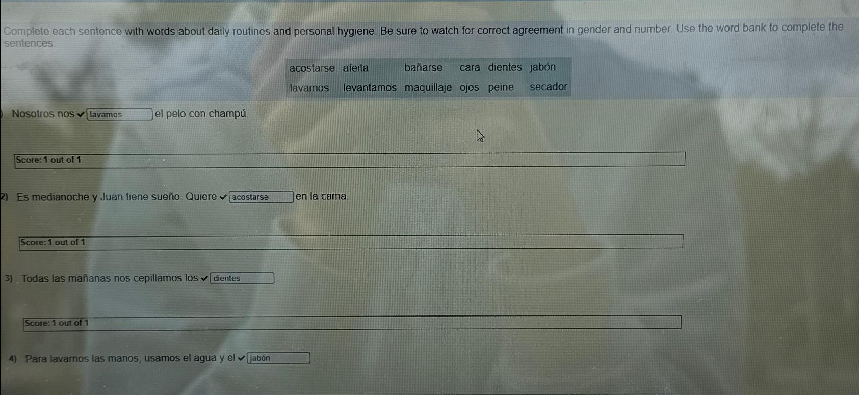 Solved Complete each sentence with words about daily | Chegg.com