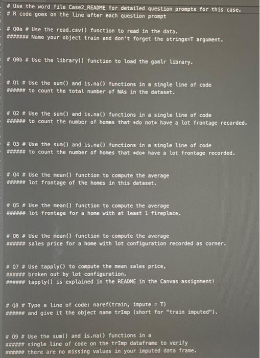 Solved Use The Word File Casezreadme For Detailed 