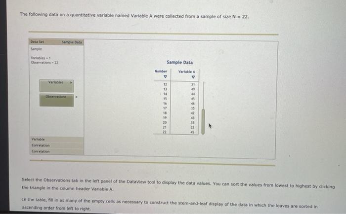 Solved The following data on a quantitative variable named | Chegg.com