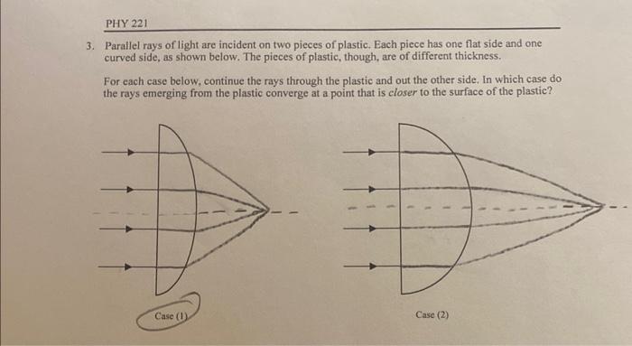 Solved 2. In each of the two situations shown below, rays of | Chegg.com